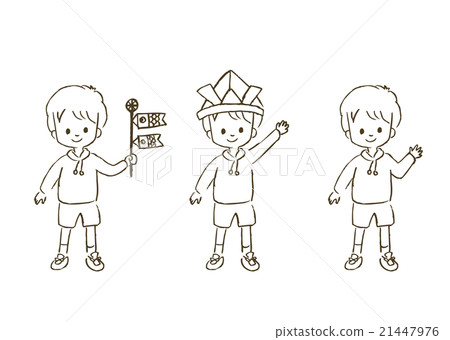 Children's Day line drawing is cute - Stock Illustration [21447976] - PIXTA