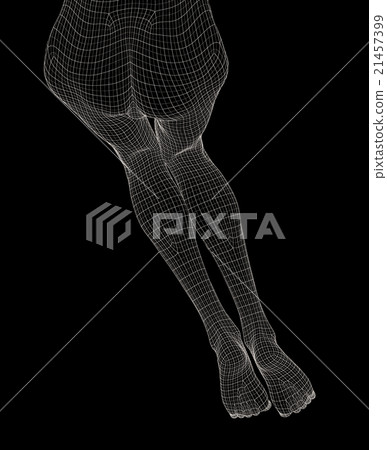 Women's body wire frame perming3DCG... - Stock Illustration [21457399 ...