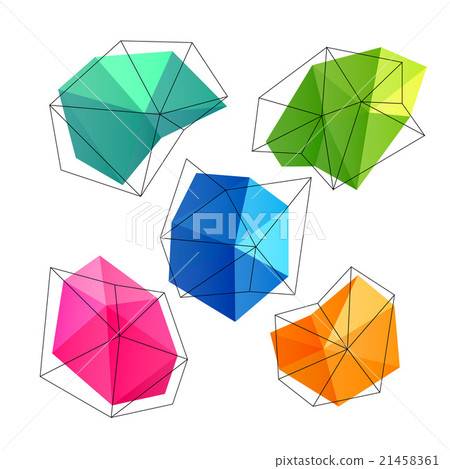 Triangle low poly circles set. Abstract business - Stock Illustration ...