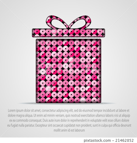 Vector pink sequin gift box. Eps 10. - Stock Illustration [21462852 ...