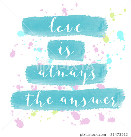 "Love is always the answer" motivation poster - Stock Illustration ...