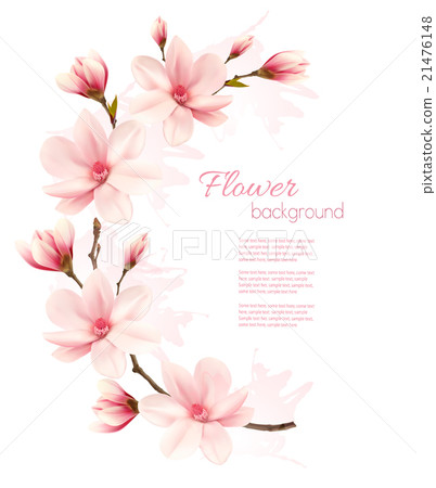 Spring background with blossom brunch of flowers - Stock Illustration ...