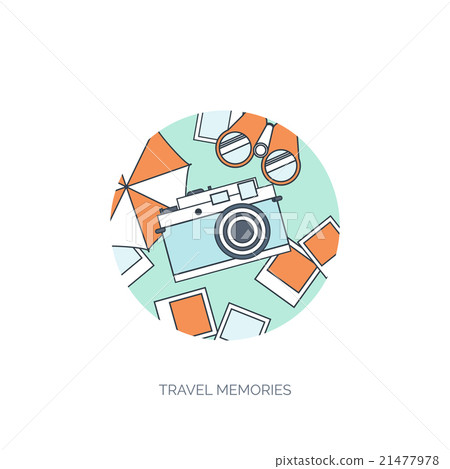 Flat travel background. Summer holidays, vacation - Stock Illustration ...