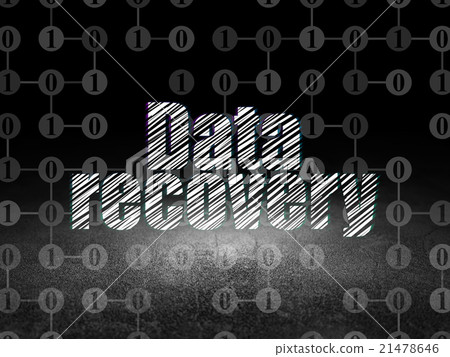 Data concept: Data Recovery in grunge dark room - Stock Illustration ...