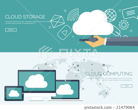 Vector illustration. Flat cloud computing - Stock Illustration ...