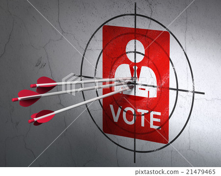 Politics concept: arrows in Ballot target on wall - Stock Illustration ...