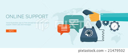 Vector illustration. Online support concept - Stock Illustration ...