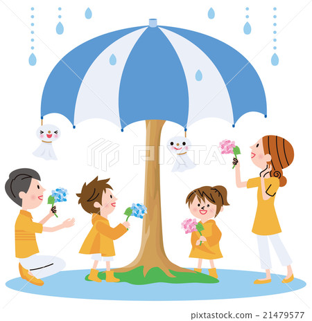 Family rainy season - Stock Illustration [21479577] - PIXTA