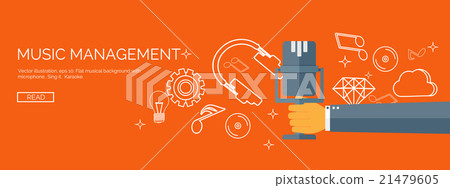 Vector illustration. Flat background. Music - Stock Illustration ...