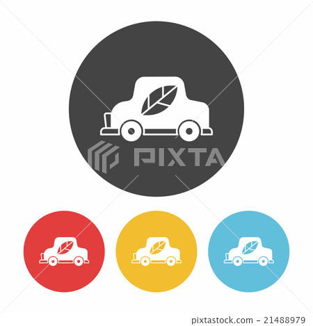 Environmental protection concept green car icon - Stock Illustration ...