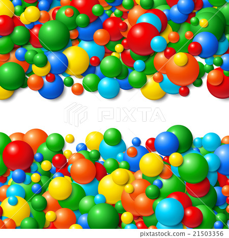 Background frame with scattered rubber balls - Stock Illustration ...
