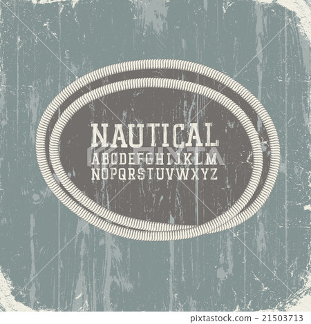 Vintage nautical card with retro alphabet. - Stock Illustration ...