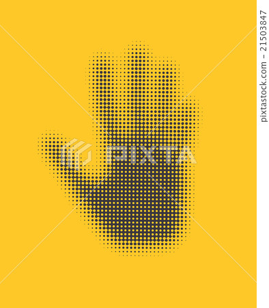 Hand icon on yellow background . Vector, EPS8 - Stock Illustration ...