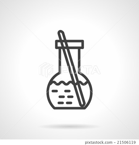 Chemical solution flask simple line vector icon - Stock Illustration ...