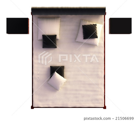 Bed Top View Isolated On White - Stock Illustration [21506699] - PIXTA