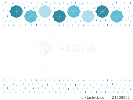 Rain and umbrella illustration frame - Stock Illustration [21508962 ...