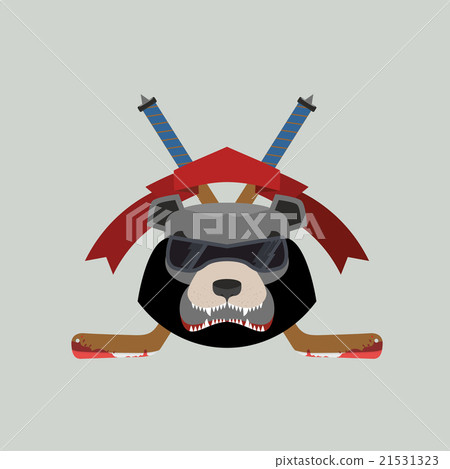 Bear Hockey Logo. Vector illustration - Stock Illustration [21531323 ...