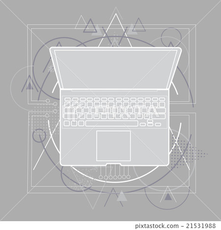 Modern Laptop Computer Abstract Triangular - Stock Illustration ...