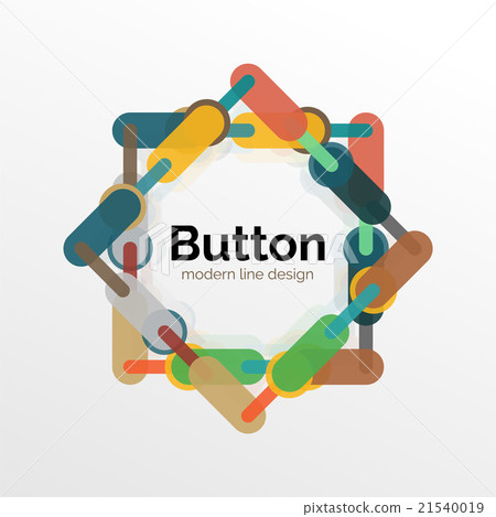 Thin line design geometric button, flat - Stock Illustration [21540019 ...