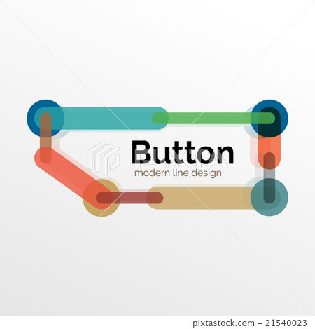 Thin line design geometric button, flat - Stock Illustration [21540023 ...