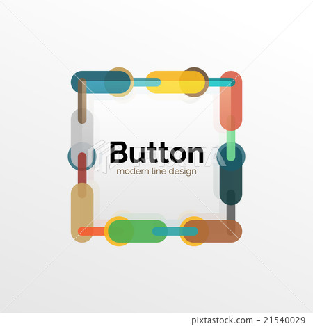 Thin line design geometric button, flat - Stock Illustration [21540029 ...
