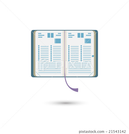Open Personal Organizer Flat Icon - Stock Illustration [21543142] - PIXTA