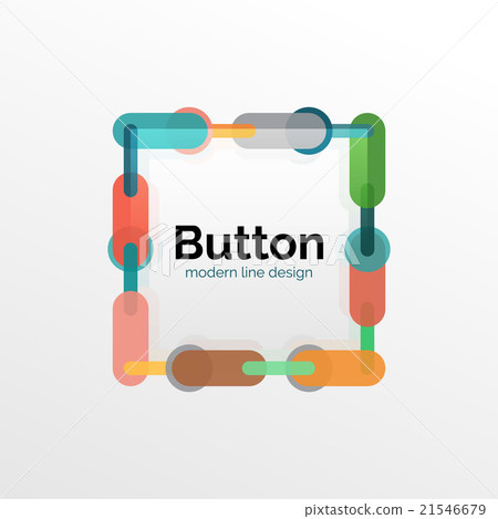 Thin line design geometric button, flat - Stock Illustration [21546679 ...