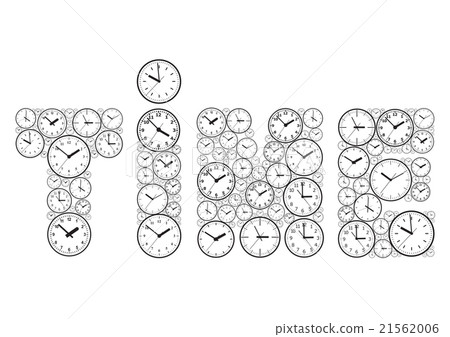 The word time, made up of watch dials. - Stock Illustration [21562006 ...