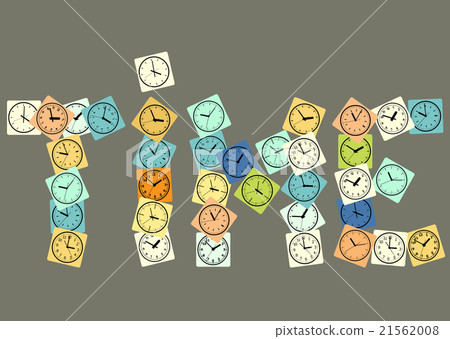 The word time, made up of watch dials. - Stock Illustration [21562008 ...
