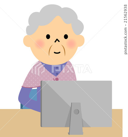 Senior grandma personal computer - Stock Illustration [21562938] - PIXTA