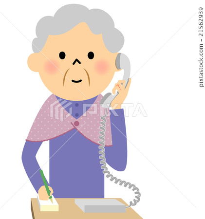 Senior grandma phone - Stock Illustration [21562939] - PIXTA