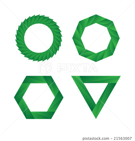 Abstract green geometric Infinite loop icon set - Stock Illustration ...