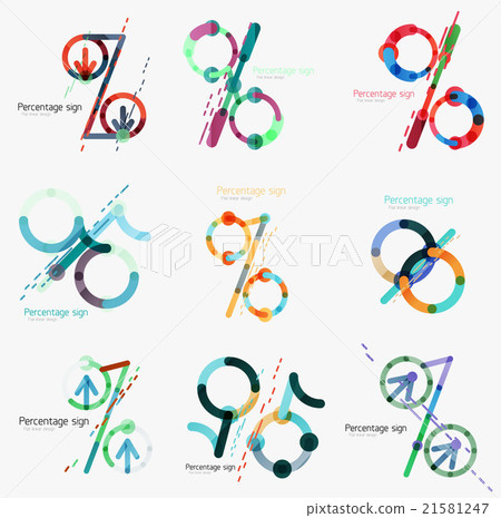 Set of percentage signs, flat design - Stock Illustration [21581247 ...