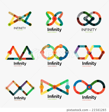 Vector infinity logo set, flat colorful icons-插圖素材 [21581265] - PIXTA圖庫