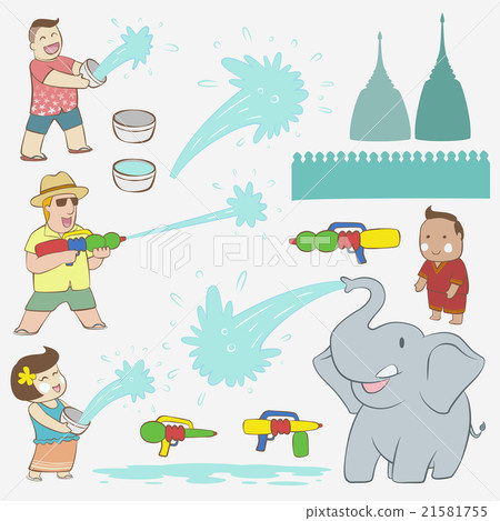 Songkran Festival element - Stock Illustration [21581755] - PIXTA