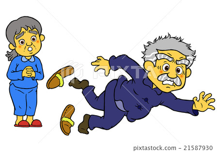 Old man falling over - Stock Illustration [21587930] - PIXTA