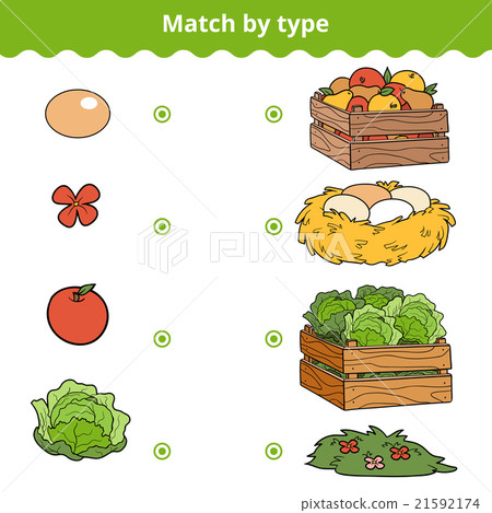 Matching game for children. Match items by type - Stock Illustration ...