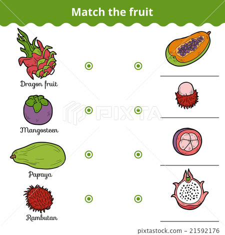 Matching game for children. Match the fruits - Stock Illustration ...