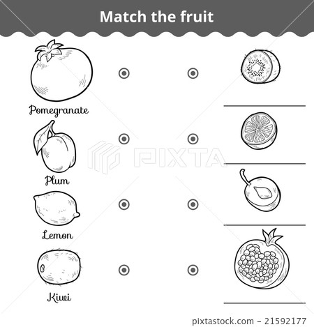 Matching game for children. Match the fruits - Stock Illustration ...