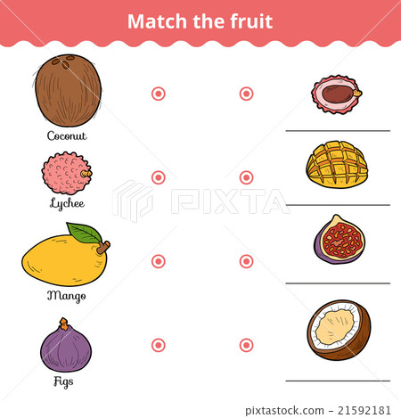 Matching game for children. Match the fruits - Stock Illustration ...