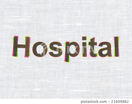 Health concept: Hospital on fabric texture - Stock Illustration ...