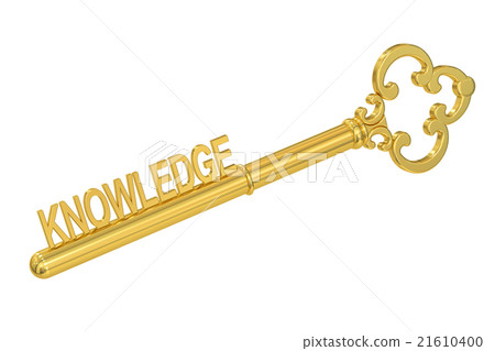 Knowledge - Golden Key, 3D rendering - Stock Illustration [21610400 ...