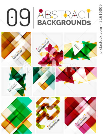 Collection of modern abstract square, triangle and - Stock Illustration ...