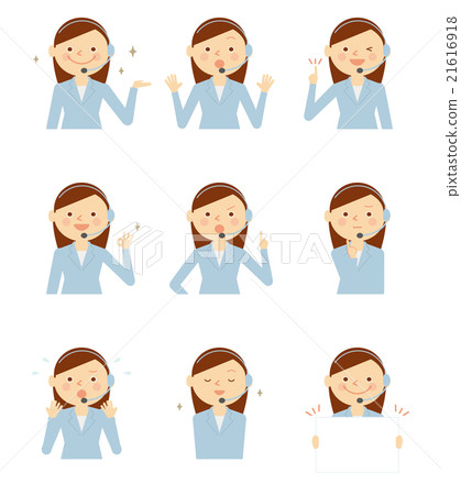 Operator women pose variation illustration - Stock Illustration ...