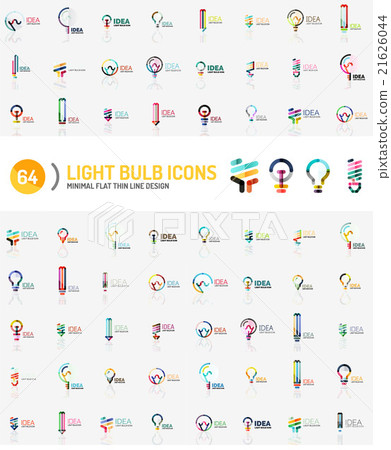 Mega set of light bulb logos - Stock Illustration [21626044] - PIXTA