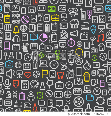interface icons seamless background - Stock Illustration [21626295] - PIXTA