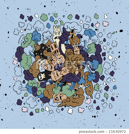 Hand Drawn of Doodle pollution doodle. Vector - Stock Illustration ...