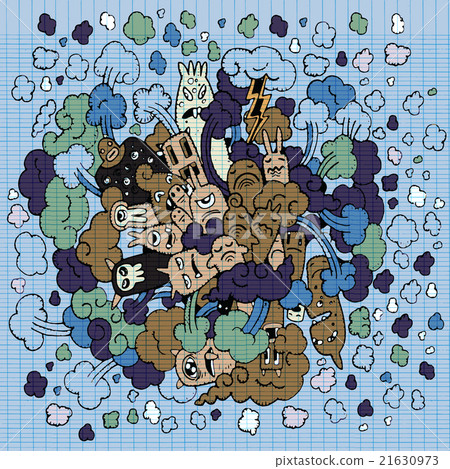 Hand Drawn of Doodle pollution doodle. Vector - Stock Illustration ...