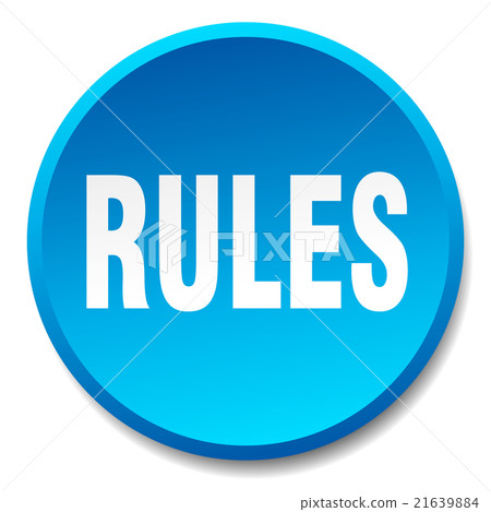 rules blue round flat isolated push button - Stock Illustration ...
