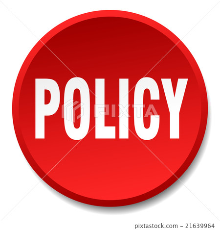 policy red round flat isolated push button - Stock Illustration ...